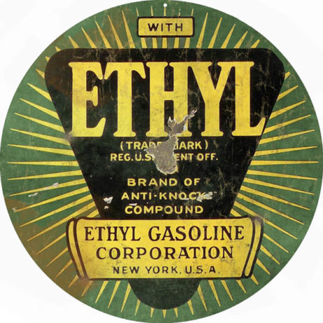 Ethyl Gasoline Corporation Service Sign 14 Round - Reproduction Vintage ...