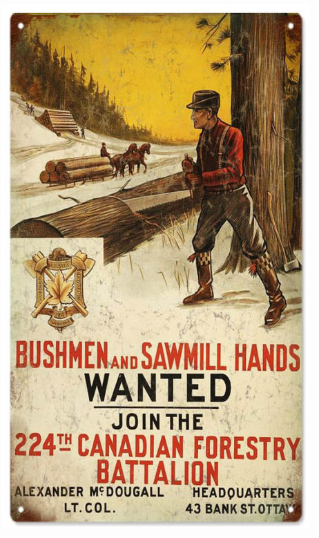 Canadian Forestry Battalion Sign Nostalgic - Reproduction Vintage Signs
