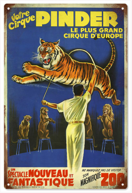 Pinder Grand Circus Of Europe Nostalgic Sign - Reproduction Vintage Signs