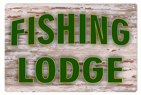 Fisherman's Fishing Lodge Aluminum Sign Garage Art - Reproduction ...