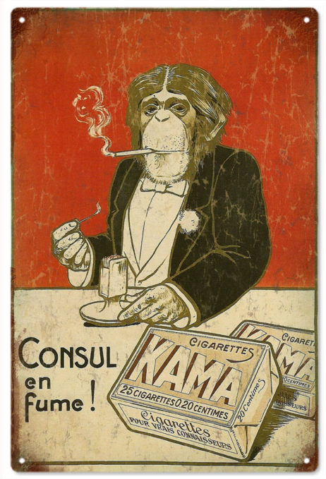 Kama Cigarettes Consul en Fume! Tobacco Sign - Reproduction Vintage Signs