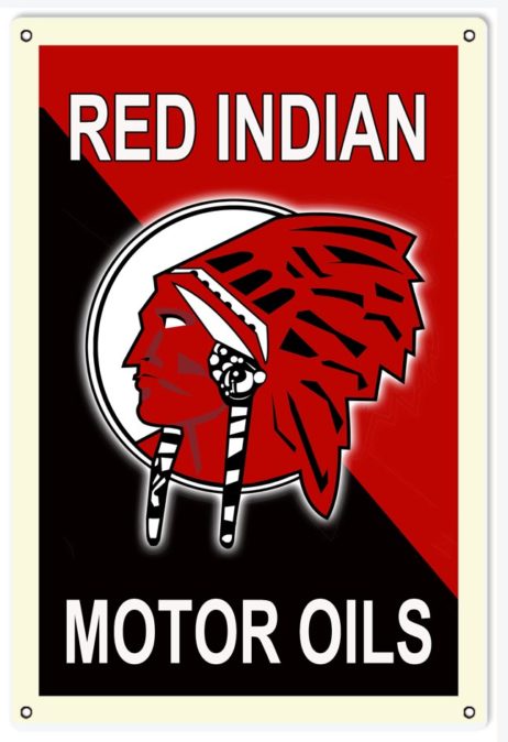 Red Indian Motor Oil Sign - Reproduction Vintage Signs