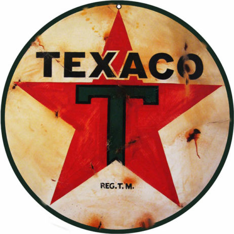 Reproduction Texaco Sign 14 Round - Reproduction Vintage Signs