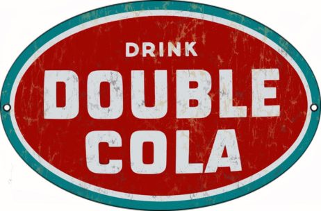 Drink Double Cola Oval Sign 9x14 - Reproduction Vintage Signs