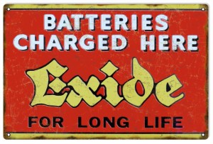 Reproduction Exide Battery Charger Sign - Reproduction Vintage Signs