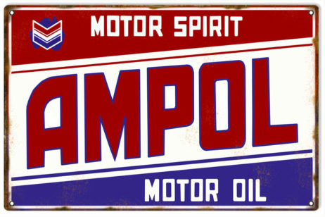 Reproduction Ampol Motor Oil Sign 16x24 - Reproduction Vintage Signs