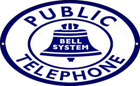Bell Public Telephone Sign 11X18 Oval - Reproduction Vintage Signs