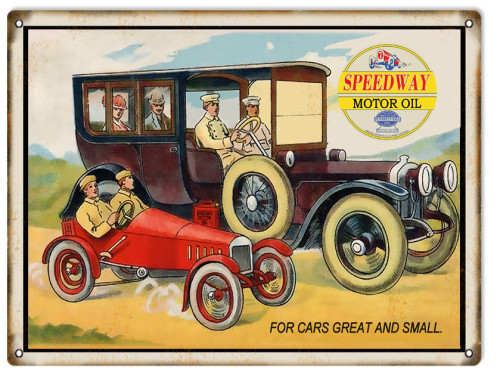 Reproduction Speedway Great And Small Motor Oil Sign 9x12 ...