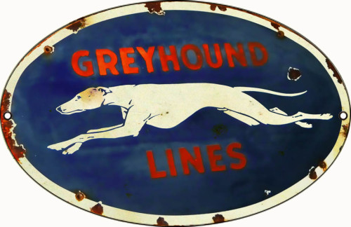 Reproduction Greyhound Lines Bus Sign 9x14 Oval - Reproduction Vintage ...