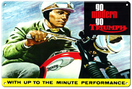 Triumph Classic British Motorcycle Sign. 12"x18" - Reproduction Vintage ...