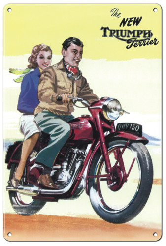 Triumph Classic British Motorcycle Sign. 12"x18" - Reproduction Vintage ...