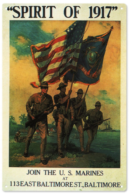 Reproduction US Marines SPIRIT OF 1917 Sign 12"x18" - Reproduction ...