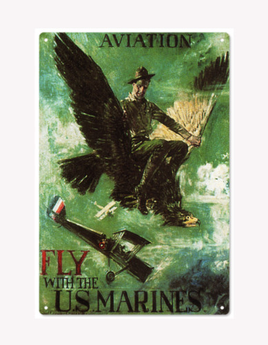 Reproduction US Marines Sign. 12"x18" - Reproduction Vintage Signs