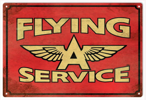 Reproduction Flying A Service Sign. 12"x18" - Reproduction Vintage Signs