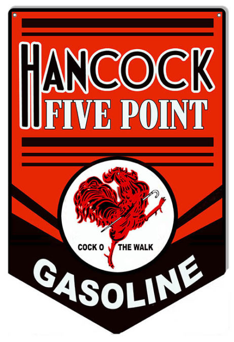 Large Hancock Five Point Gasoline Motor Oil Sign 16x24 - Reproduction ...