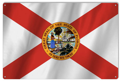 Florida State Flag Sign. 12x18 - Reproduction Vintage Signs