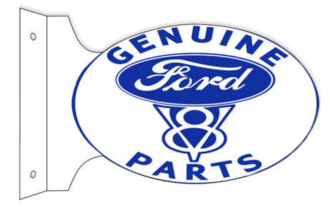 Genuine Ford V8 Parts Double Sided Flange Sign. 12x18 Oval ...