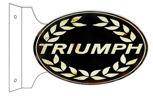Triumph Motorcycles with Silver Filigree Double Sided Flange Sign ...