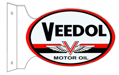 Double Sided Flange Sign Veedol Motor Oil. 12x18 Oval - Reproduction ...