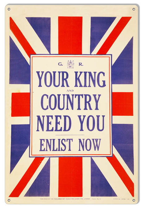 Your Country Needs You Enlist Now Military Sign. 12x18 - Reproduction ...