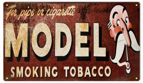 Reproduction Model Smoking Tobacco, Pipe or Cigar Sign 8x14 ...
