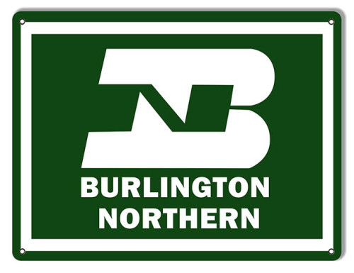 Burlington Northern Railroad Sign 9x12 - Reproduction Vintage Signs