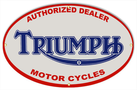 Triumph Motor Cycles Garage Shop Reproduction Sign 15X24 Oval ...