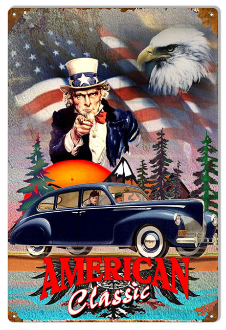 American Classic By Artist Phil Hamilton 12x18 - Reproduction Vintage Signs