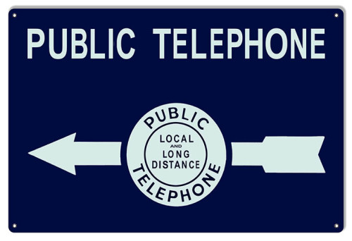Public Telephone Nostalgic Reproduction Sign 12x18 - Reproduction ...