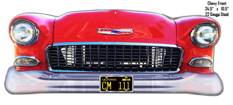 55 Chevy Red Hot Rod Front End Laser Cut Out Sign 10.5x24.5 ...
