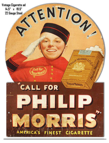 Philip Morris Cigarette Ad Laser Cut Out Reproduction Sign 14.5x19.5 ...