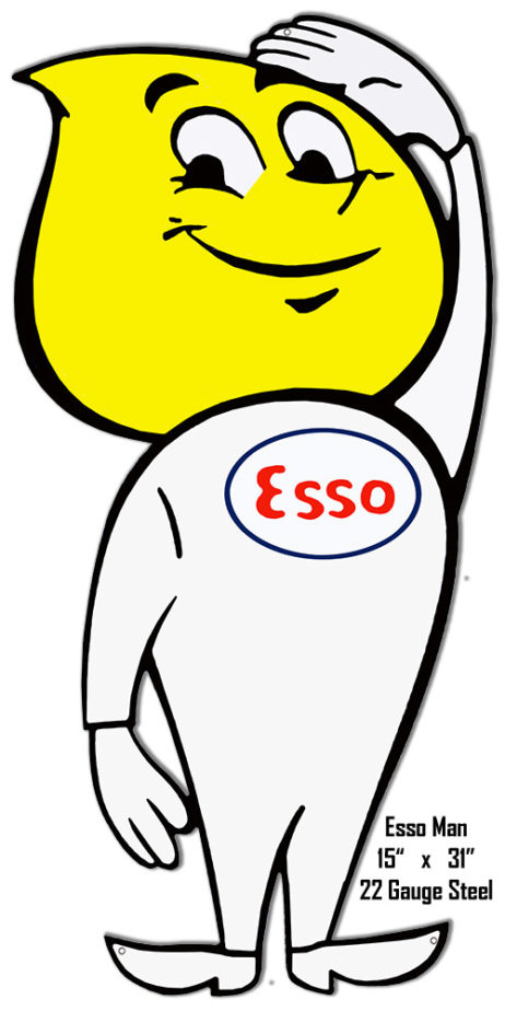 Reproduction ESSO Man Laser Cut Out Sign 15x31 - Reproduction Vintage Signs