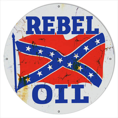 30x30 Distressed Rebel Motor Oil Reproduction Sign - Reproduction ...