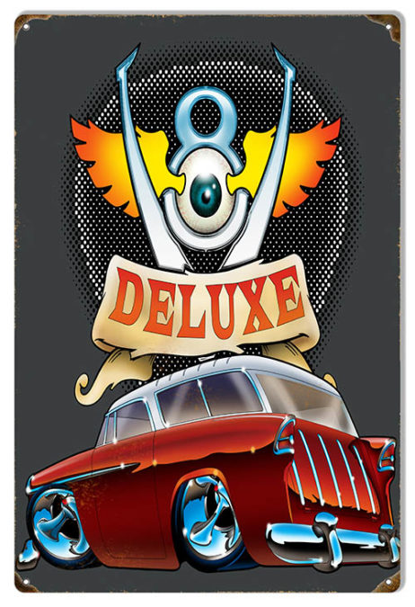 Deluxe Hot Rod Sign By Bernard Oliver 12x18 - Reproduction Vintage Signs