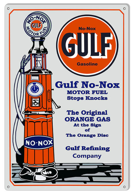 Gulf Gasoline Reproduction Motor Oil Metal Sign 12"x18" - Reproduction ...