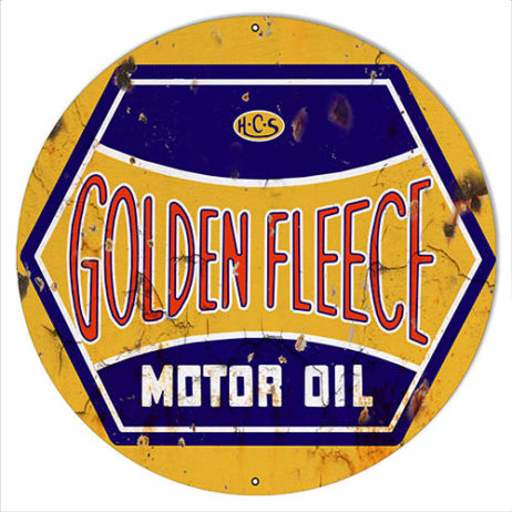 Golden Fleece Motor Oil Reproduction Gasoline Sign 30"x30" Round ...