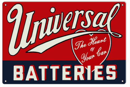 Universal Batteries Gas Station Reproduction Garage Metal Sign 18"x30 ...