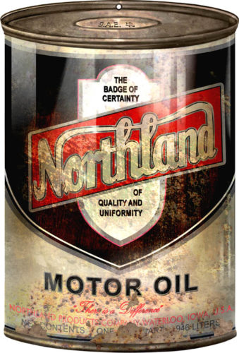 Northland Gas Station Reproduction Motor Oil Can Metal Sign 12"x18 ...