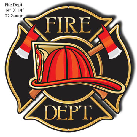 Fire Dept. Laser Cut Out Wall Art Metal Sign 14x14 - Reproduction ...