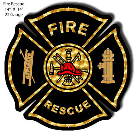 Fire Rescue Laser Cut Out Wall Art Metal Sign 14x14 - Reproduction ...