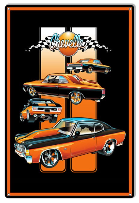 Chevelle Hot Rod Garage Shop Metal Sign By Bernard Oliver 12x18 ...