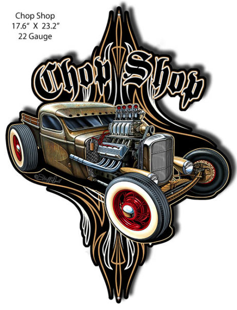 Chop Shop Laser Cut Out Metal Rat Rod Sign Garage Art By Steve McDonald ...