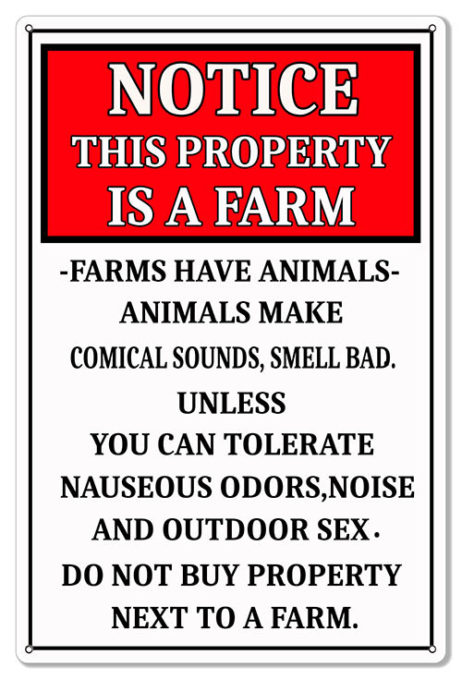 Notice This Property Is A Farm Country Metal Sign 12x18 - Reproduction ...