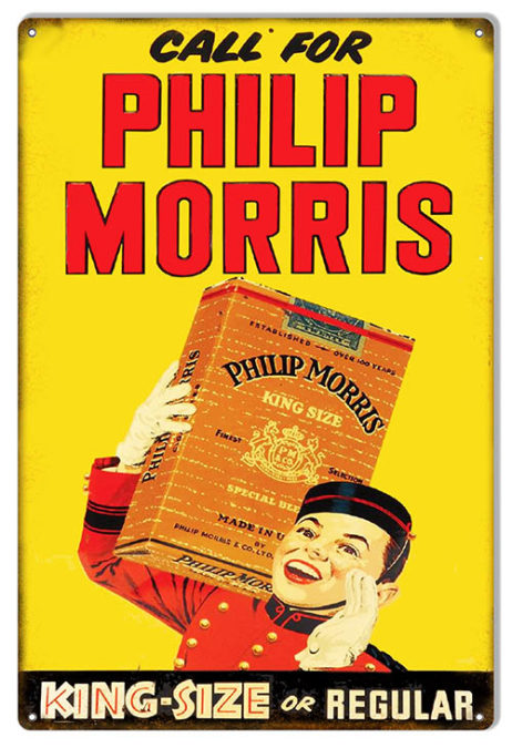 Philip Morris Cigargette Reproduction Large Cigar Metal Sign 16x24 ...