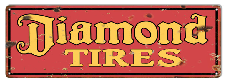 Diamond Tires Reproduction Garage Shop Metal Sign 8x24 - Reproduction ...