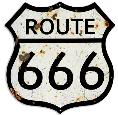 Route 666 Highway Reproduction Cut Out Garage Art Metal Sign15x15 ...