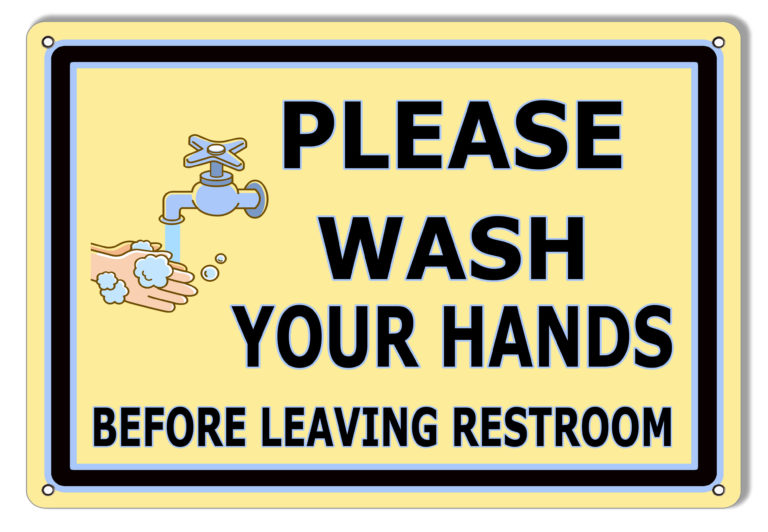 Please Wash Your Hands Restroom Metal Sign 9x12 - Reproduction Vintage ...
