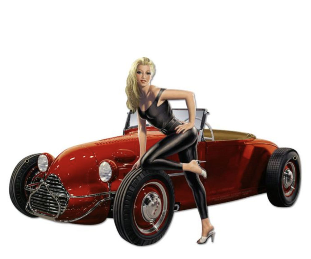 HB192 - Hot Rod / Plasma Vintage Sign 20x13 by artist Greg Hildebrandt ...